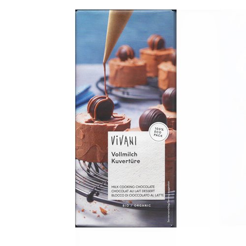 Mælkechokolade overtræk 35% kakao økologisk - Vivani - Chokolade - Naturkost